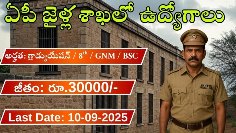 AP Prisons Department Recruitment 2025: ఏపీ జైళ్ల శాఖలో సోషల్ వర్కర్ ...
