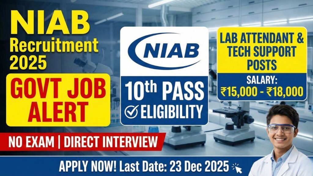NIAB Recruitment 2025: Apply Now 10th అర్హతతో పశుసంవర్ధన శాఖలో ఉద్యోగ ...